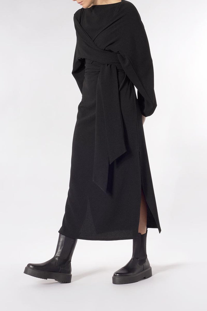 The Riley Wrap Dress In Black | Meem Label