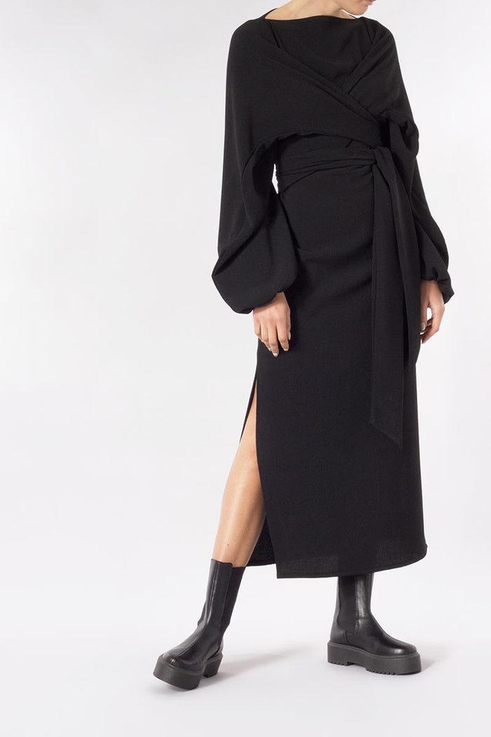 The Riley Wrap Dress In Black | Meem Label