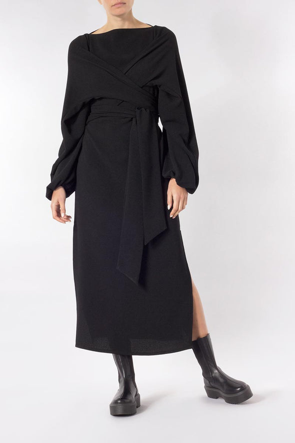 The Riley Wrap Dress In Black | Meem Label