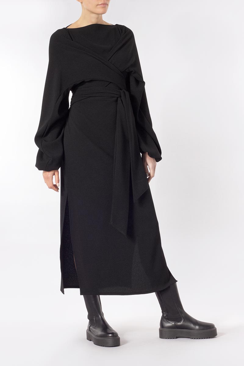 The Riley Wrap Dress In Black | Meem Label